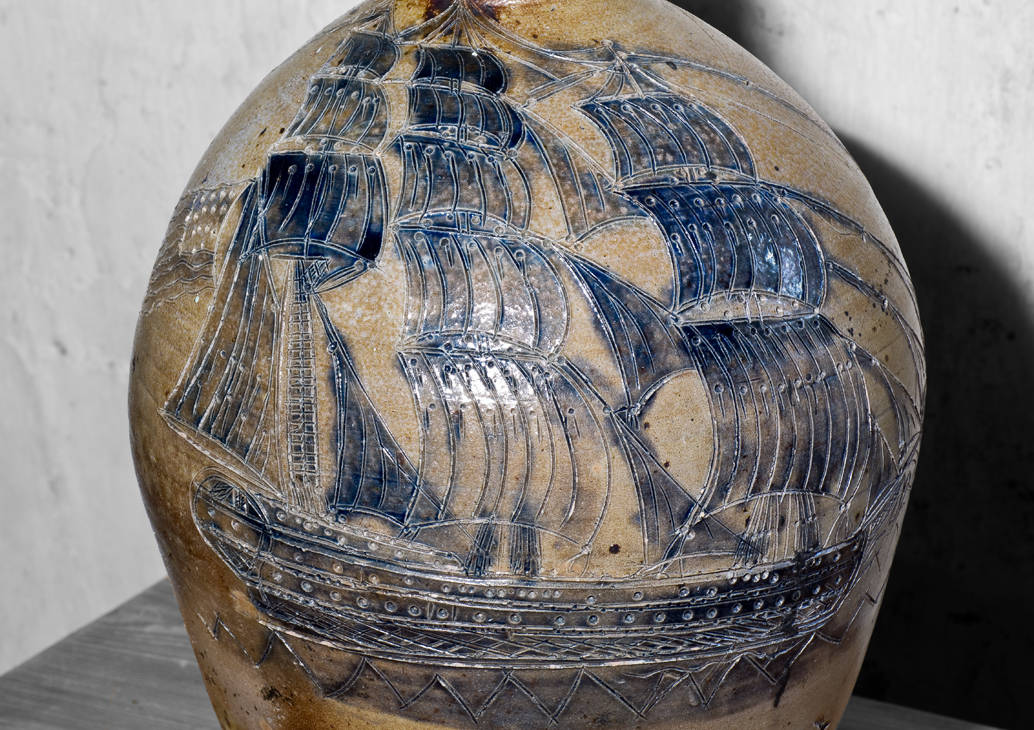 Antique Stoneware Auction, American Redware Pottery Auction by Crocker Farm