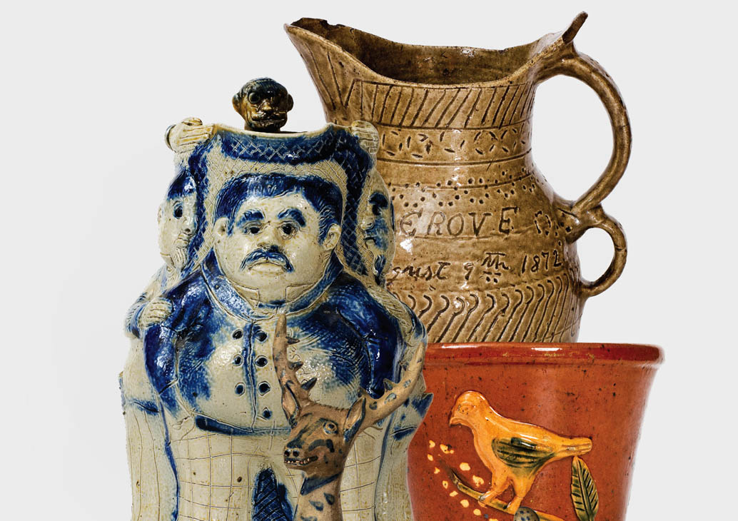 Antique Stoneware Auction, American Redware Pottery Auction by Crocker Farm