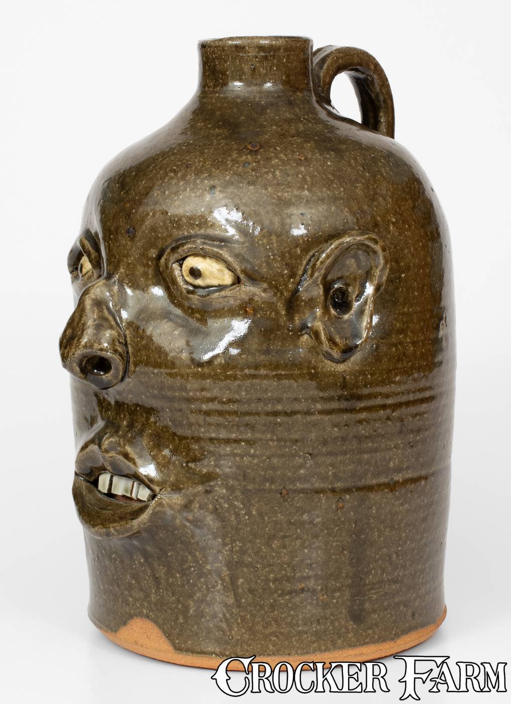 Large-Sized David Meaders Face Jug -- Lot 468 -- Summer 2024 Stoneware ...